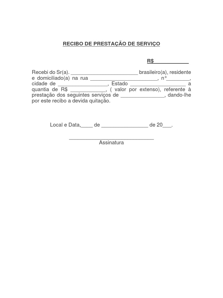 Recibo de Prestação de Serviço | PDF