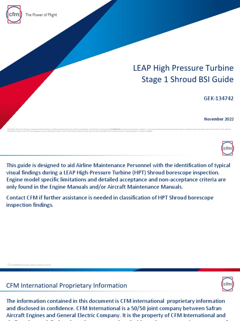 LEAP High Pressure Turbine Stage 1 Shroud BSI Guide | PDF