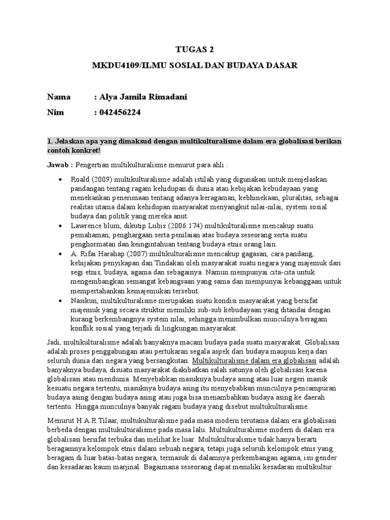 Mkdu4109 Ilmu Sosial Dan Budaya Dasar | PDF | Agama & Spiritualitas