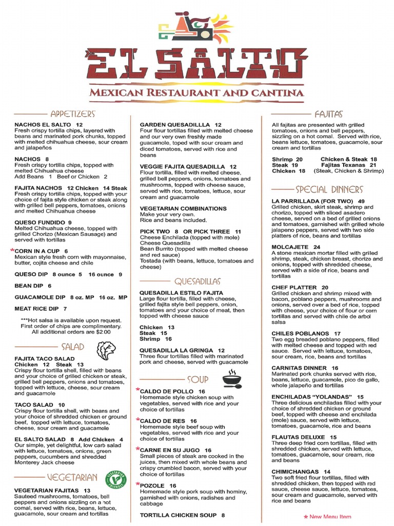 El Salto Menu | PDF