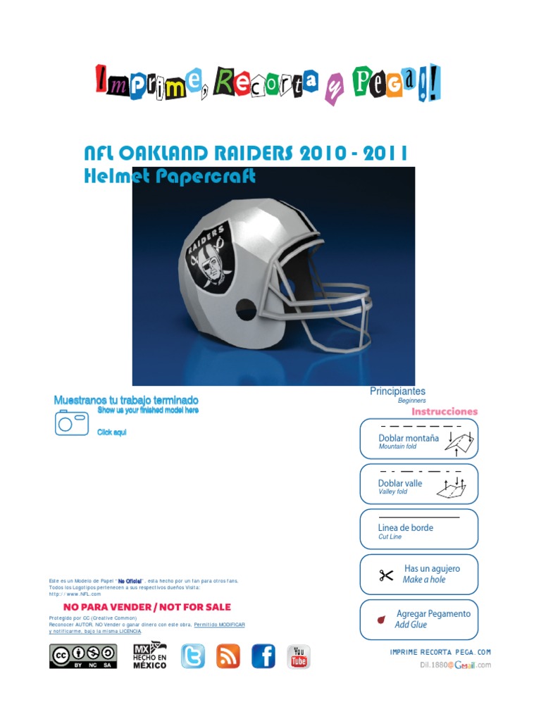 Raiders Helmet Papercraft | PDF
