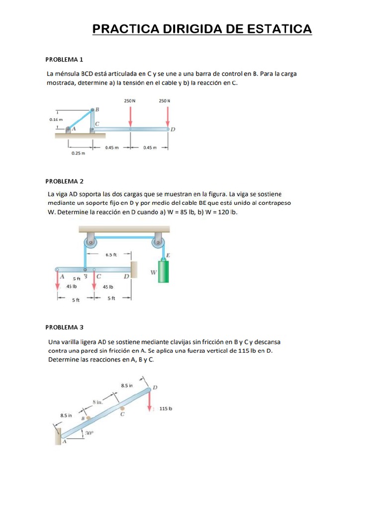 Practica Dirigida de Estatica 2 | PDF Practica Dirigida de Estatica 2 | PDF