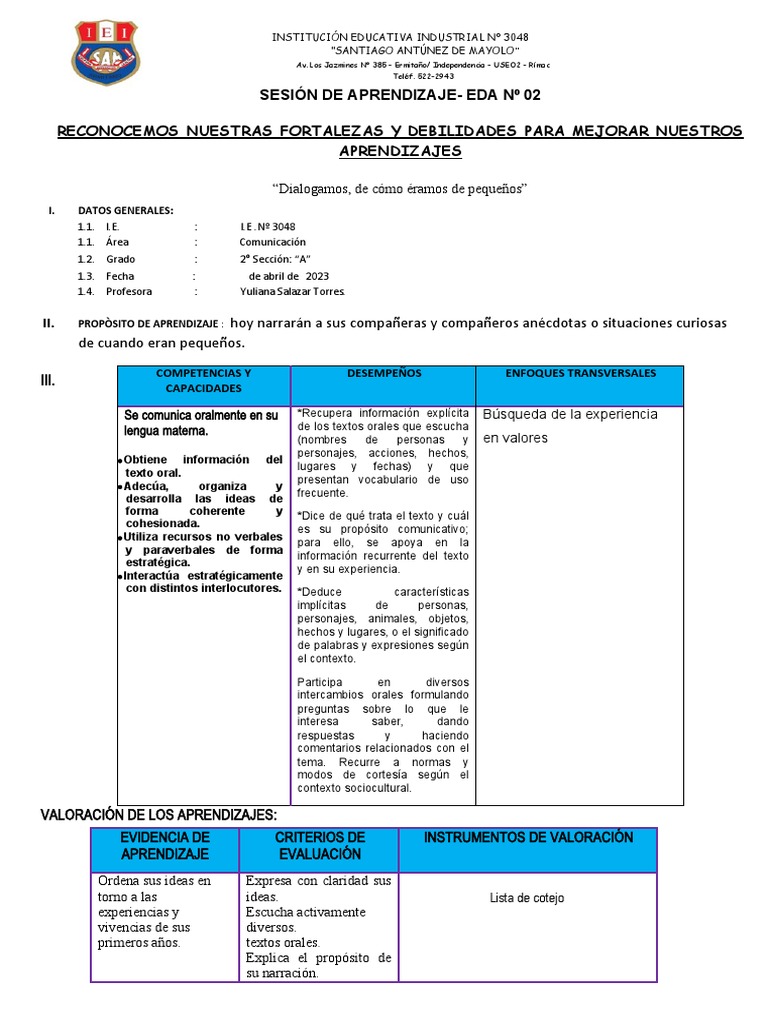 Ses. Cómo éramos de pequeños - Comu | PDF | Aprendizaje | Evaluación