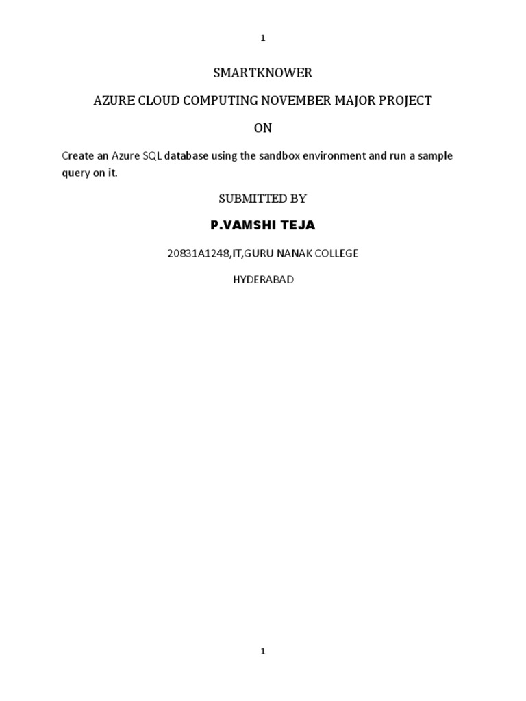 Smartknower Major Project | PDF | Databases | Cloud Computing