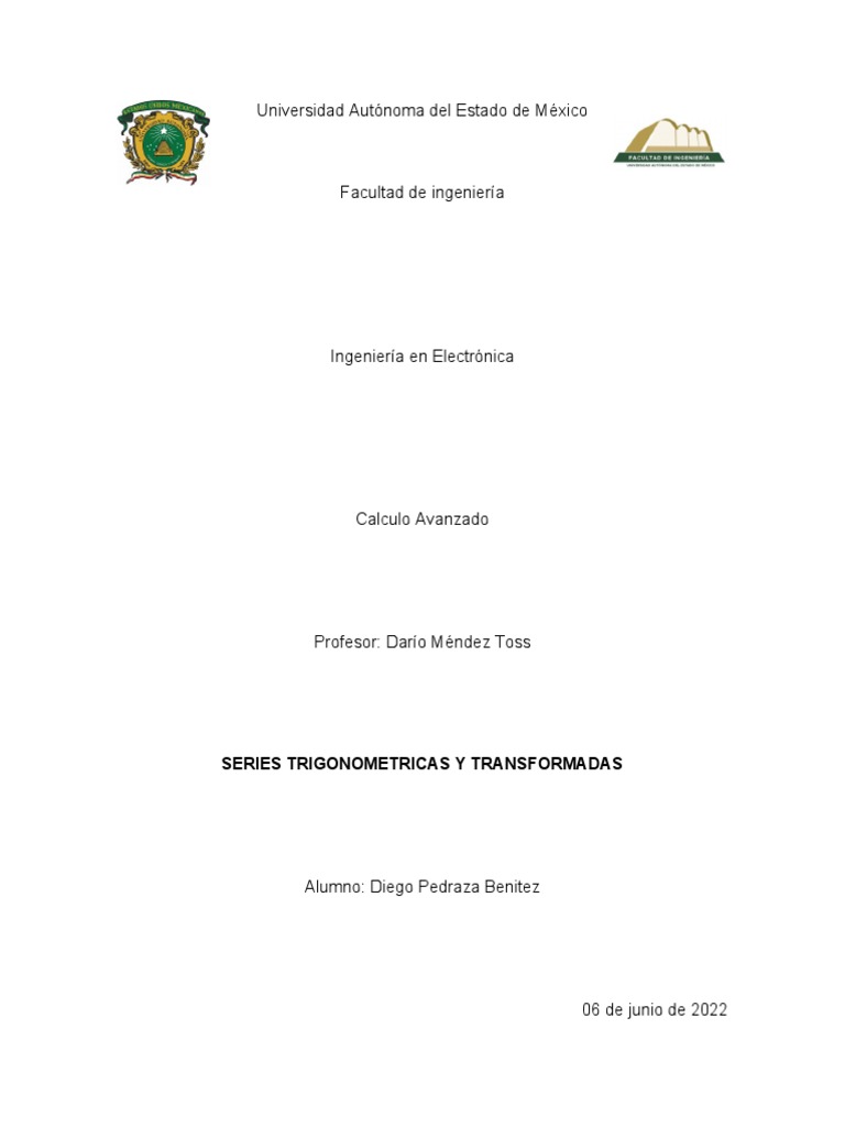 Series Trigonometricas y Transformadas | PDF | Transformada de Fourier ...