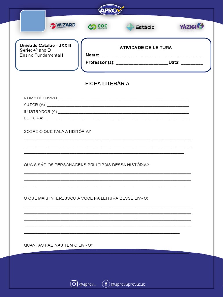 FICHA LITERÁRIA | PDF