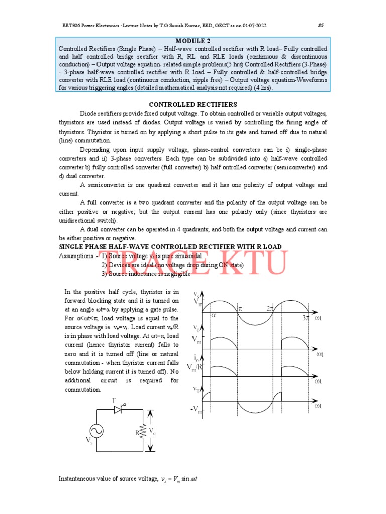 Single & Three-Phase Controlled Rectifiers | PDF | Rectifier | Power ...