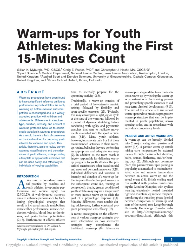 Warm-Ups For Youth Athletes Making The First 15-Minutes Count 2020 ...