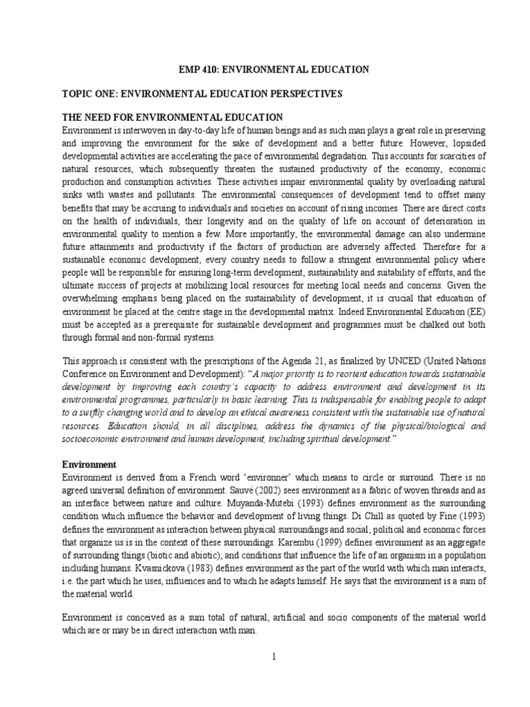 Emp 410, Environmental Education | PDF | Ecosystem | Food Web