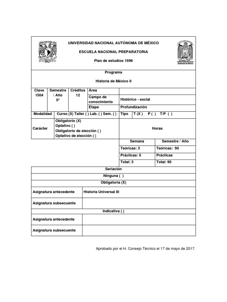 1504 Historia De Mexico Ii Pdf Evaluación México