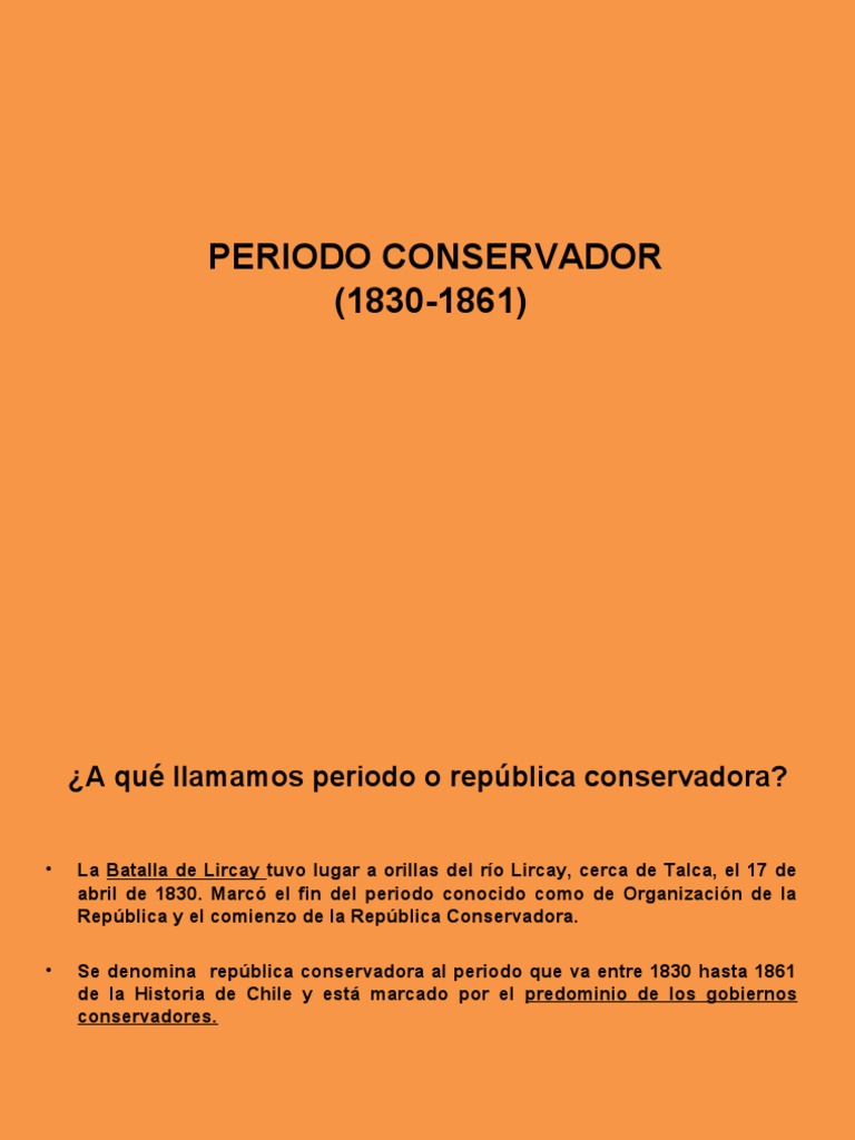 República Conservadora en Chile (1830-1861) | PDF | Chile | Gobierno