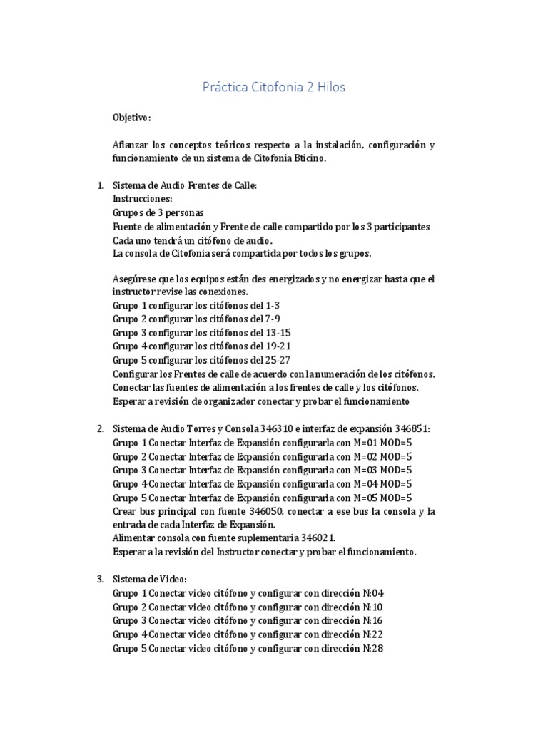 Instalación de Citofonía Bticino | PDF | Hardware de la computadora ...