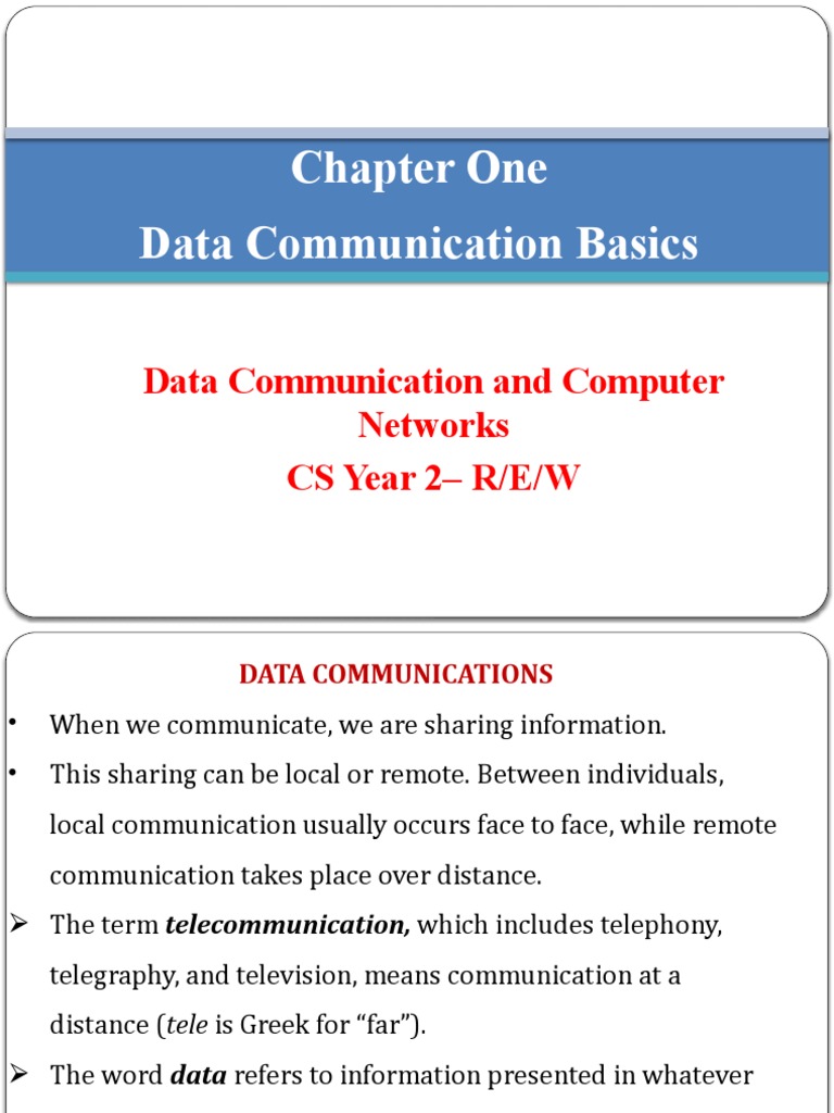 Data Communication Basics Ch1 | PDF | Duplex (Telecommunications ...