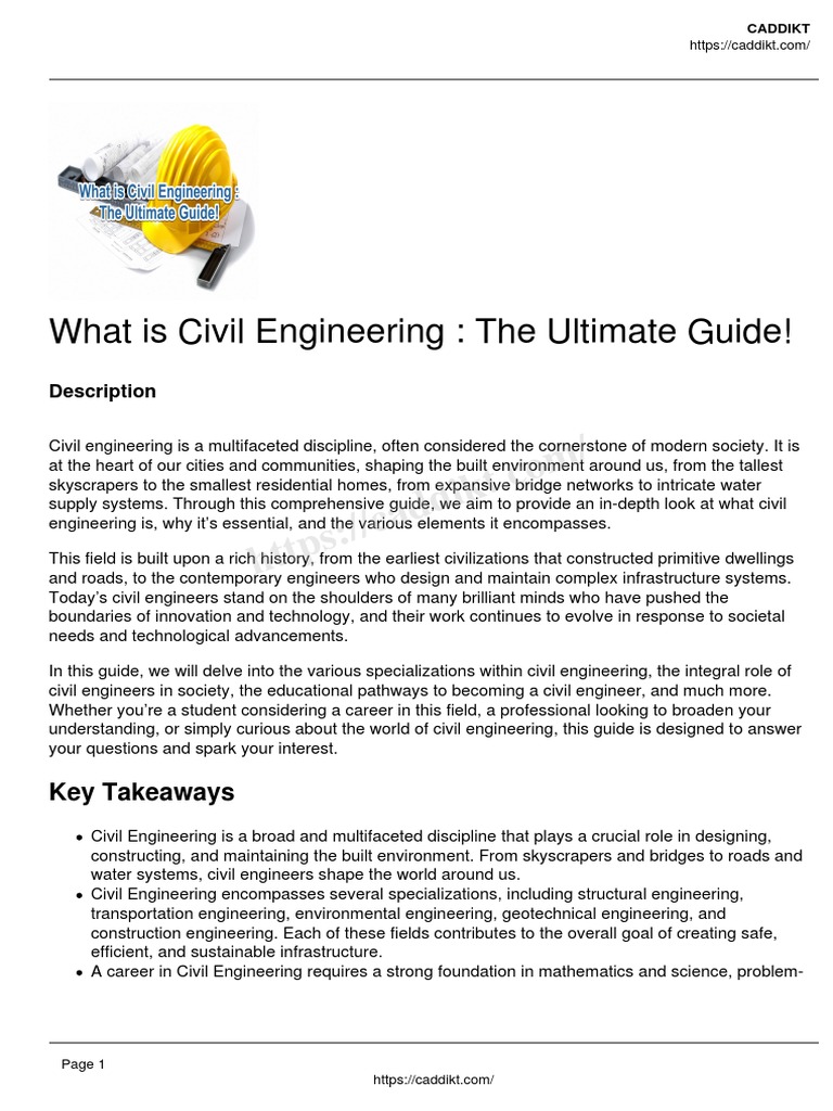 What Is Civil Engineering - The Ultimate Guide! | PDF | Civil ...