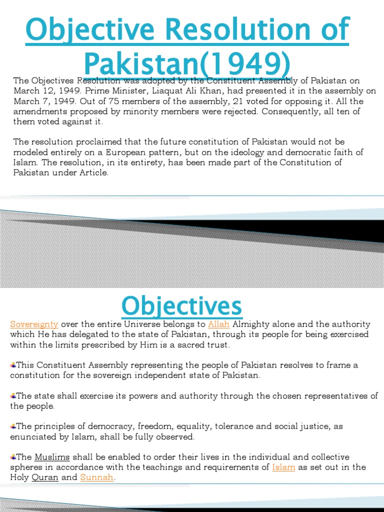 Objective Resolution of Pakistan (1949) | PDF | Justice | Crime & Violence