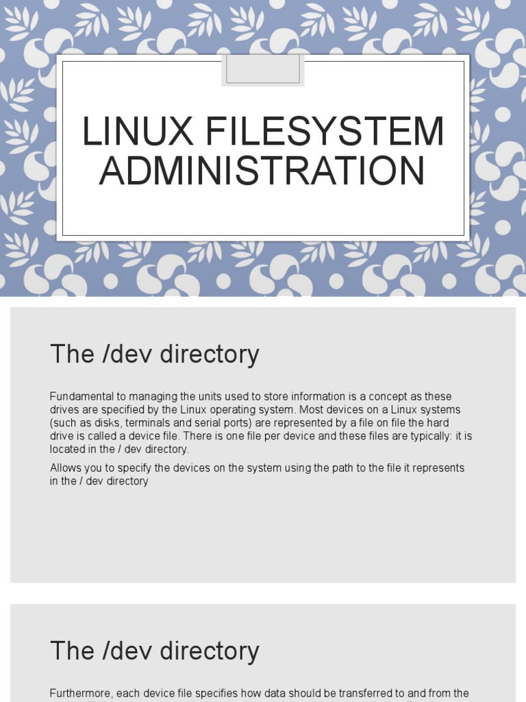 Linux Filesystem Administration | PDF | Computer File | File System Linux Filesystem Administration | PDF | Computer File | File System