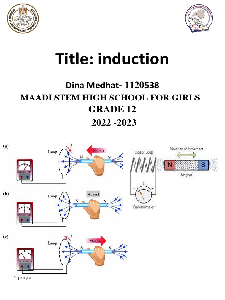 Induction-Dina Medhat Last Edition | PDF | Electromagnetic Induction ...