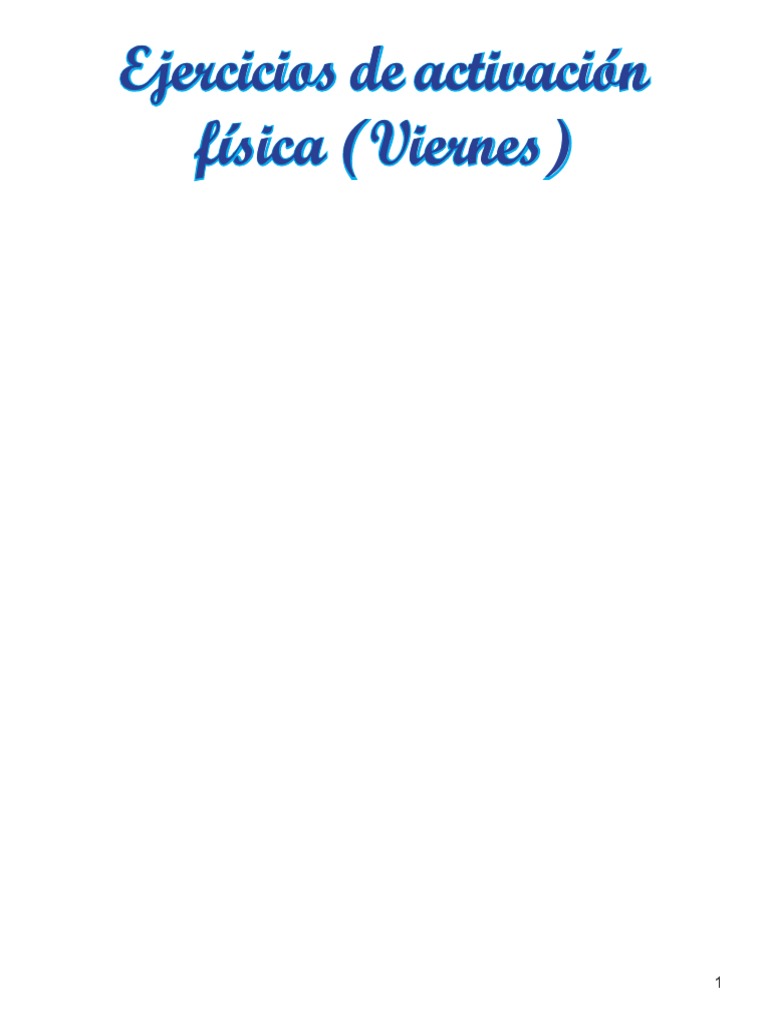 Rutina de Activación Física | PDF | Mano | Rodilla