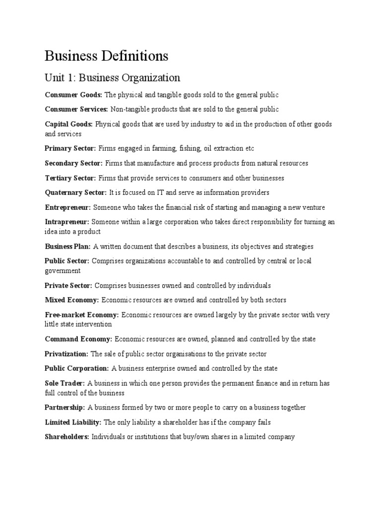 Business Definitions | PDF | Pricing | Marketing