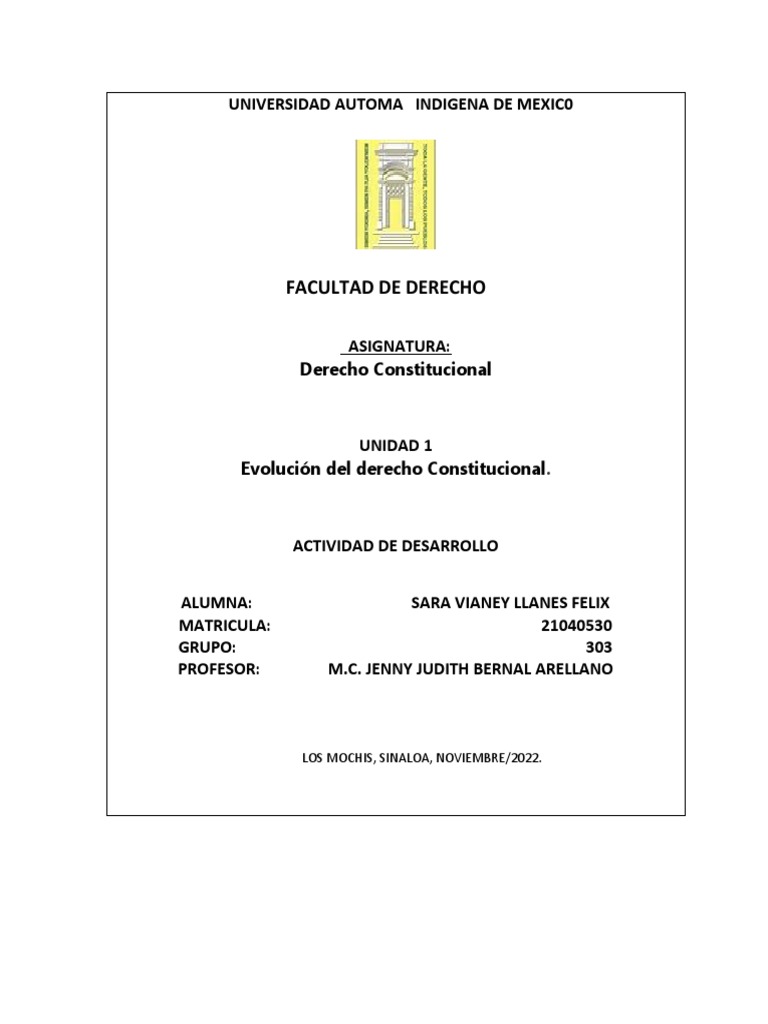 U1 ACT B DER CONST Llanes Felix | PDF