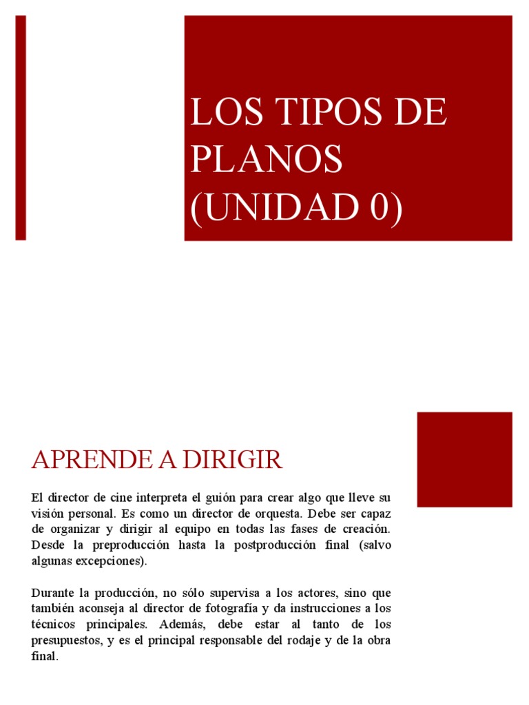Los Tipos de Planos | PDF | Director de cine