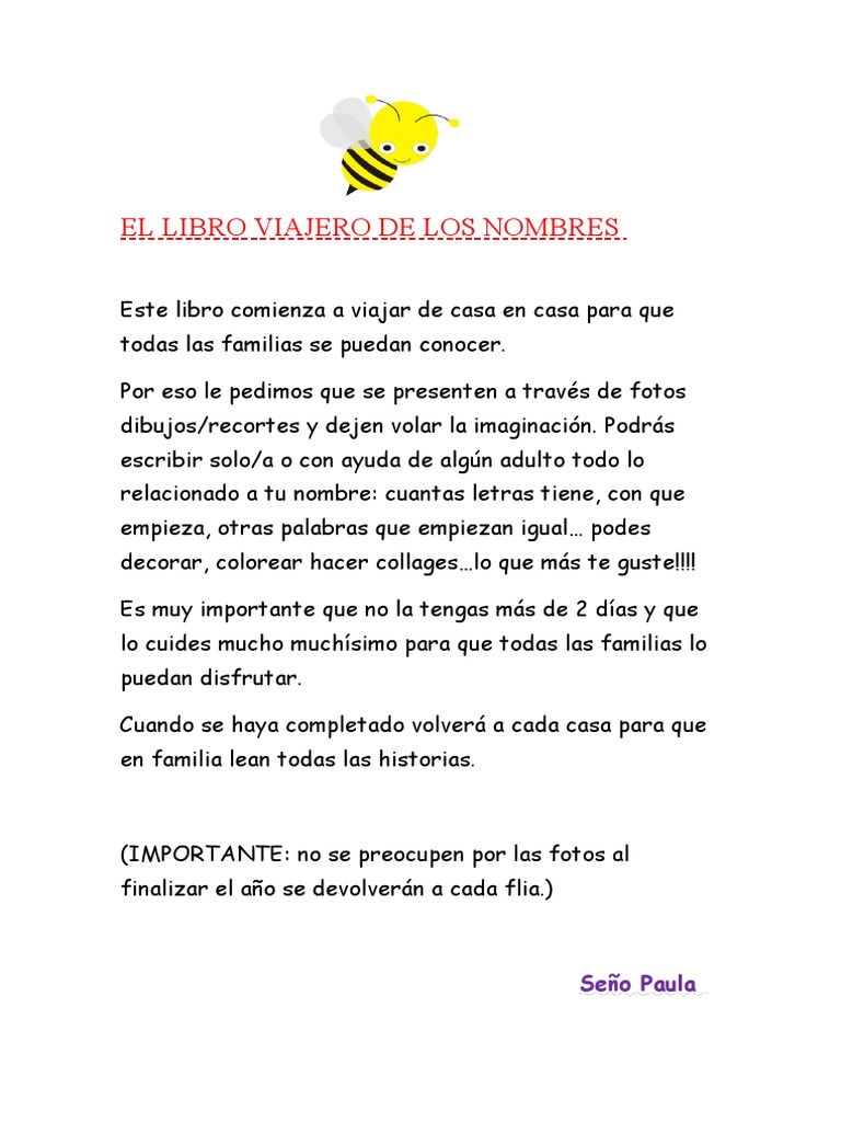 El Libro Viajero de Los Nombres | PDF