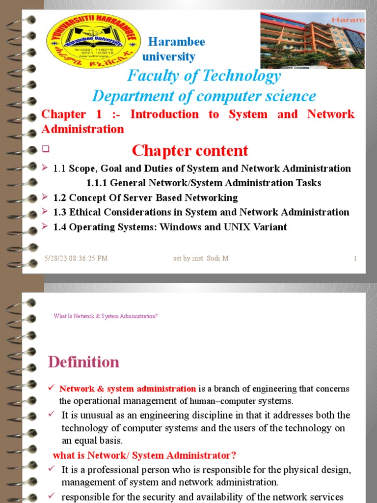 chapter 1 introduction to system and network administration | PDF | Computer Network | Operating ...