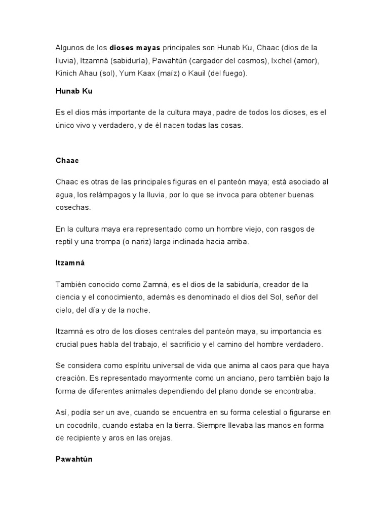 Dioses Mayas | PDF | Deidades | Mitología
