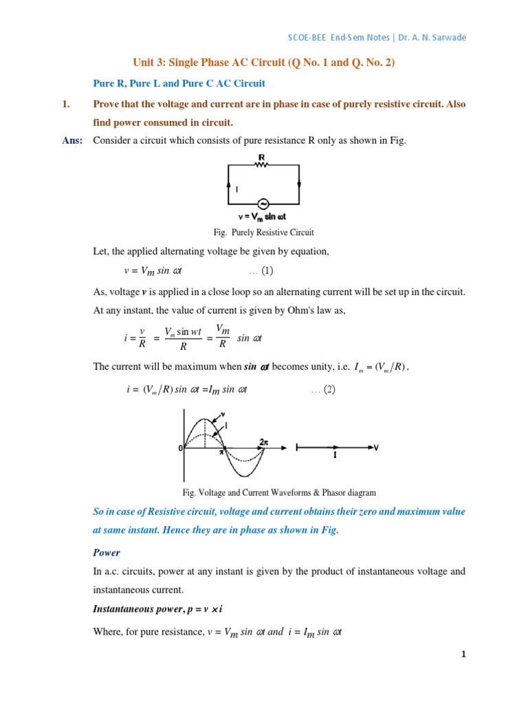BEE Unit 03 | PDF | Ac Power | Inductance