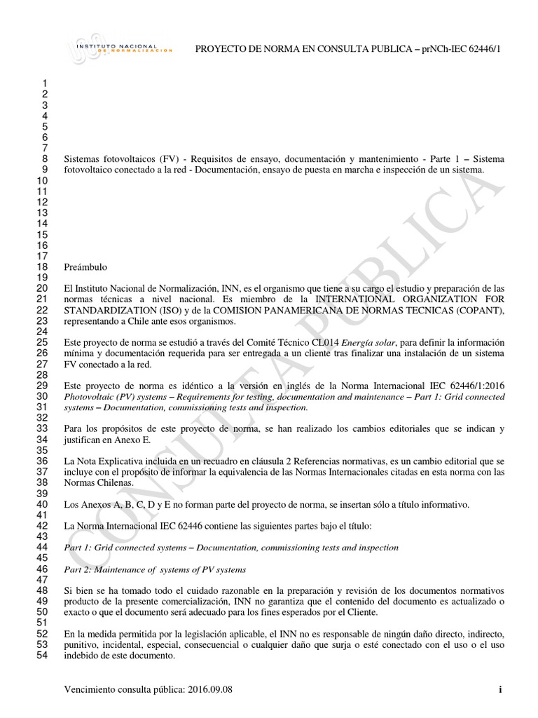 Proyecto de Norma - IEC - 62446 | PDF | Corriente eléctrica | Electrónica