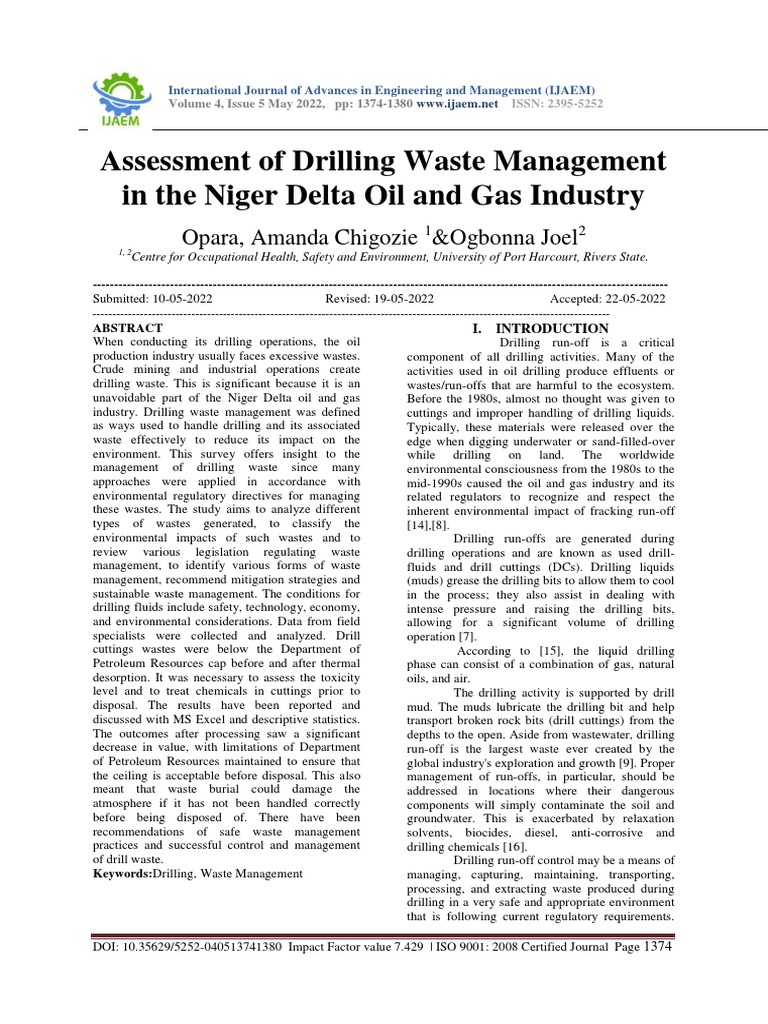 Niger Delta Drilling Waste Management | PDF | Waste | Oil Well