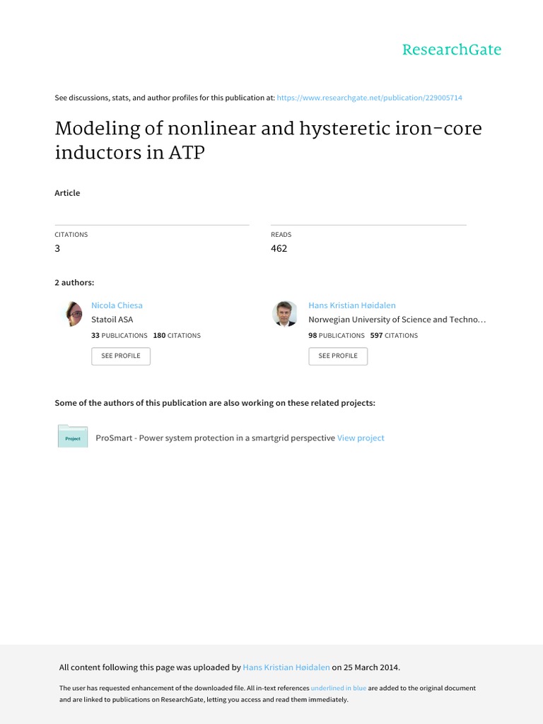 Modeling of Nonlinear and Hysteretic Iro | PDF | Inductor | Hysteresis