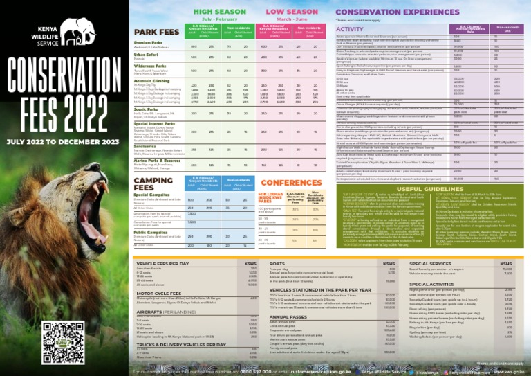 Kws Conservation Fees For July 2022 - December 2023 | PDF | Kenya | Nairobi