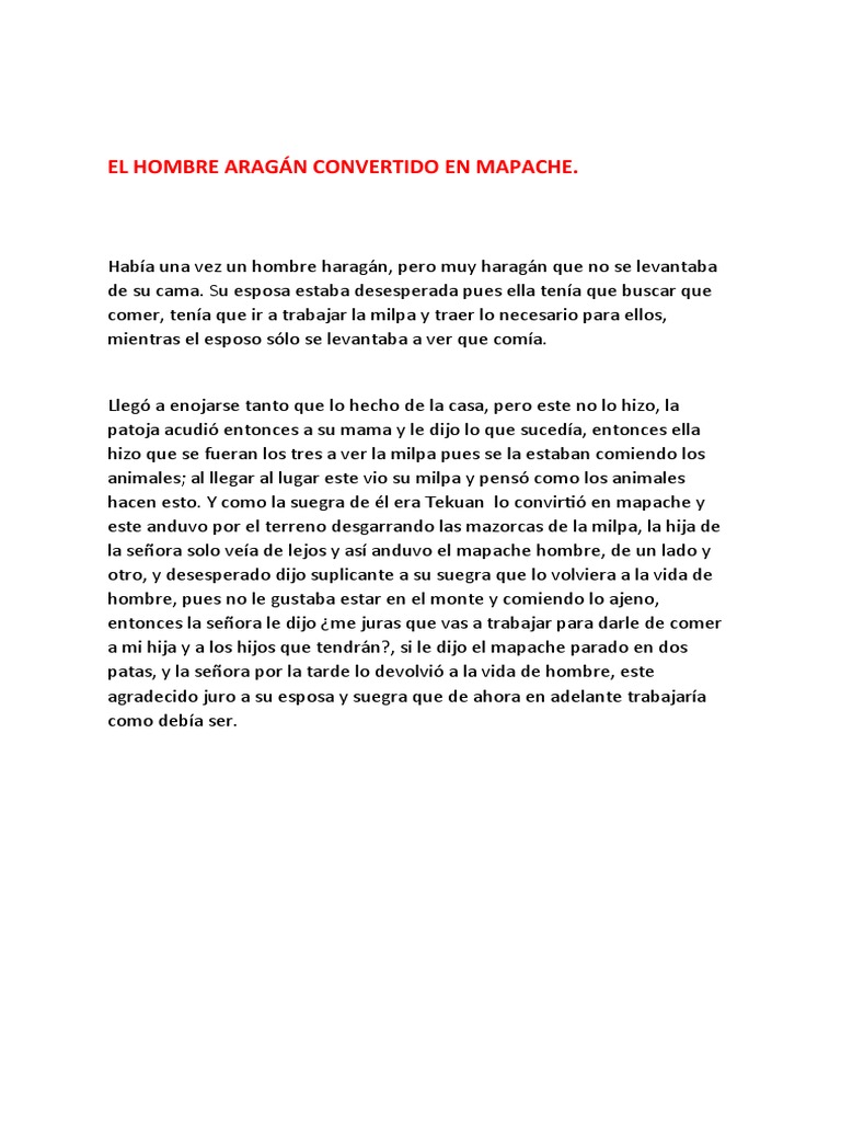 El Hombre Aragán Convertido en Mapache | PDF