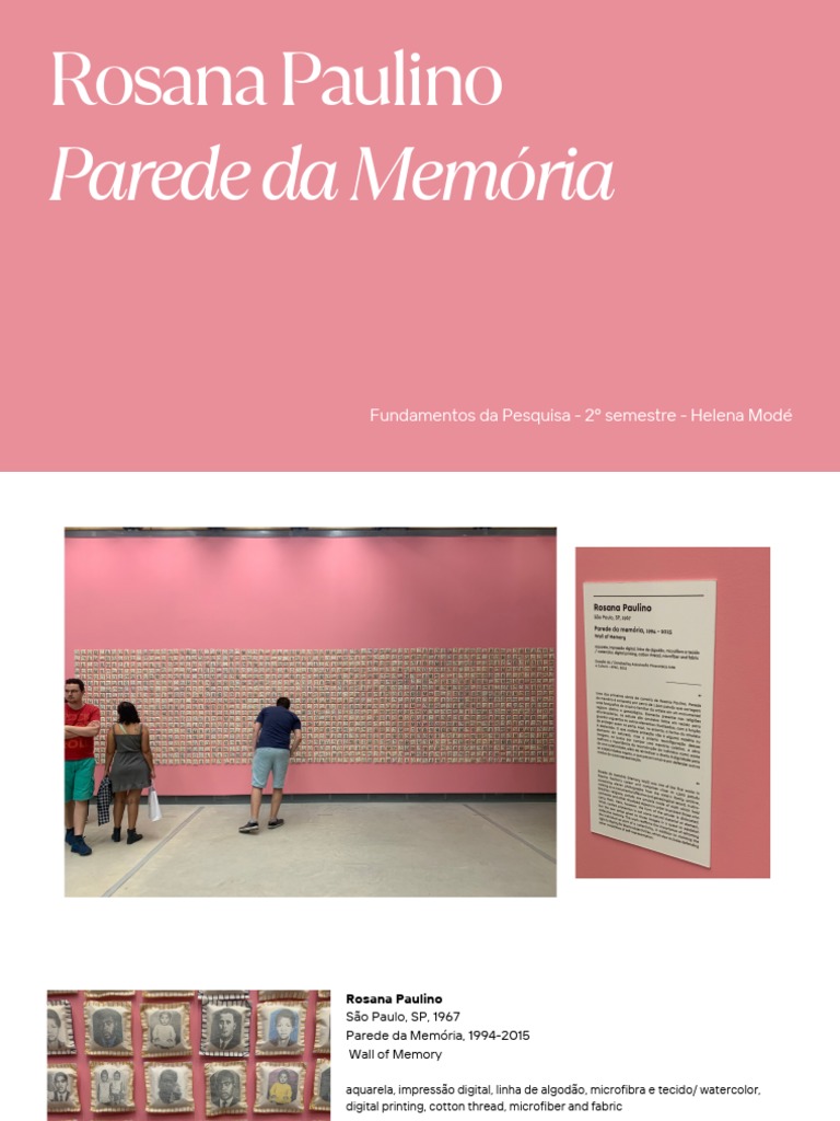 Parede da Memória: Rosana Paulino | PDF | Imagem | Escravidão