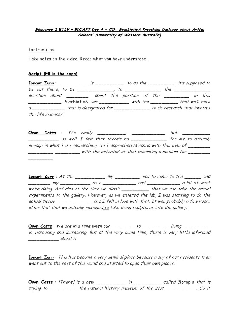 Séquence 1 ETLV | PDF