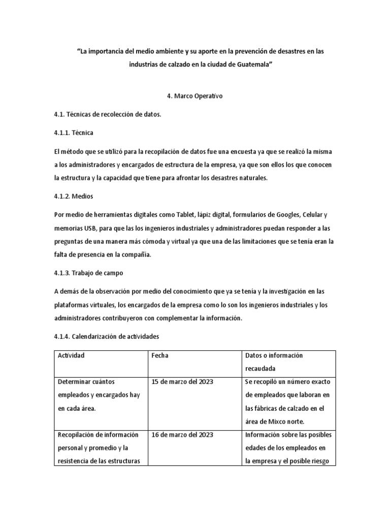 Marco Operativo y Administrativo | PDF