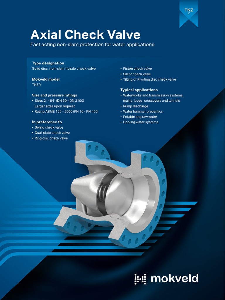 mokveld-product-sheet-axial-check-valve-water | PDF