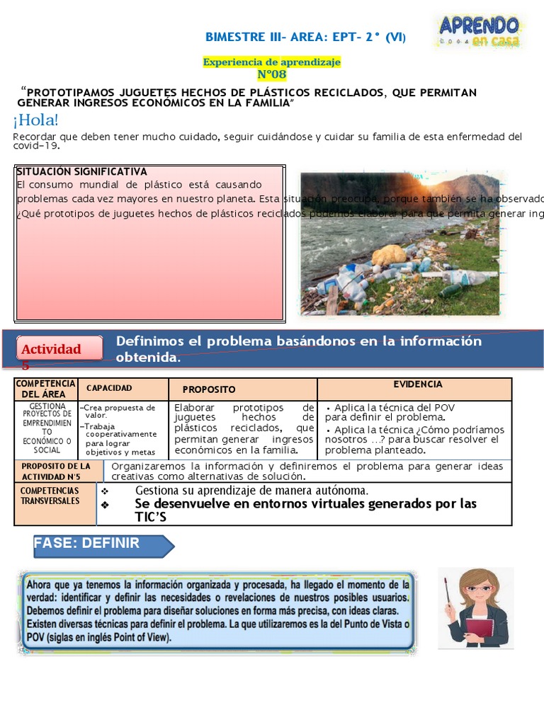 Actividad 5 - Exp.8 - 2°. Fase Definir | PDF | El plastico | Ciencia cognitiva