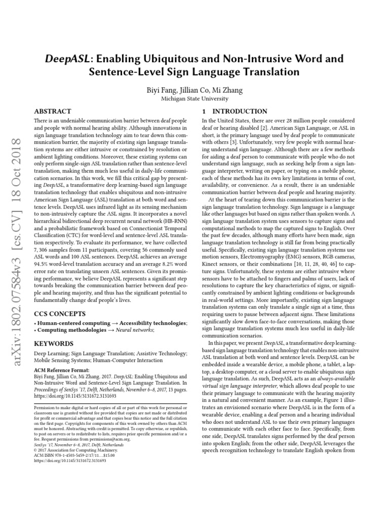 DeepASL - Enabling Ubiquitous and Non-Intrusive Word and Sentence-Level ...