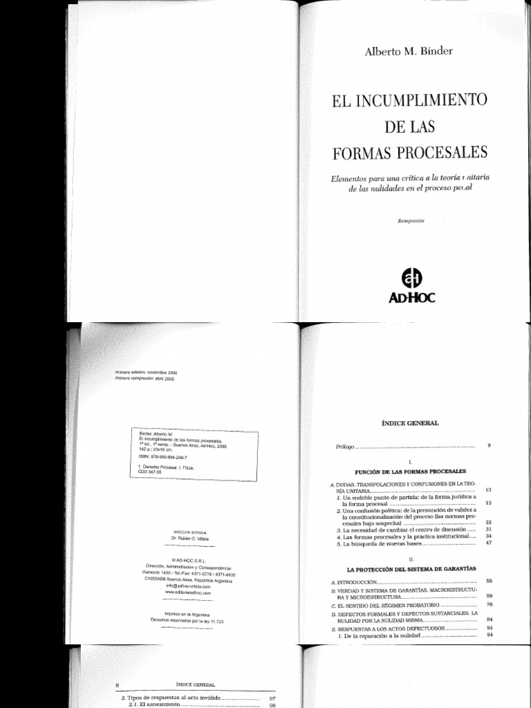 Binder - El Incumplimiento de Las Formas Procesales | PDF