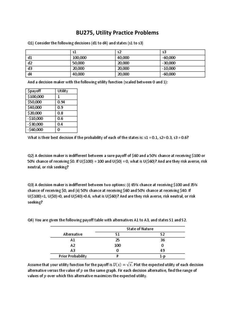 Problems Utility | PDF