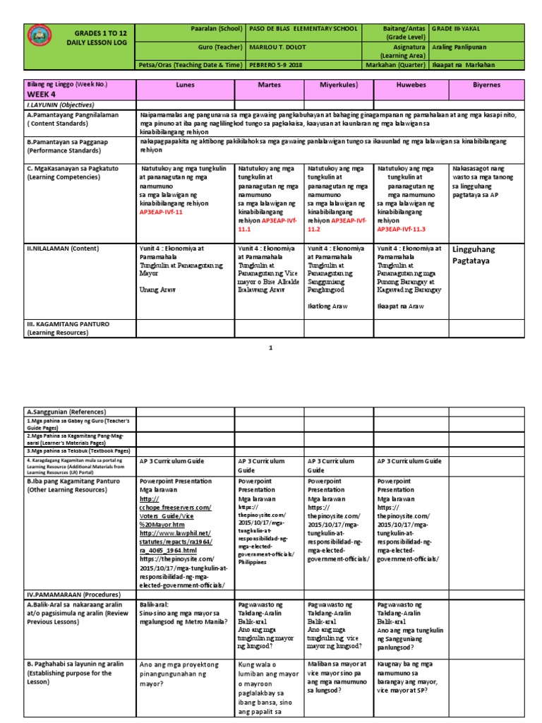 Ap DLL Q4 Week 4 | PDF