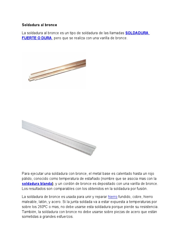 Soldadura de bronce: guía y técnicas | PDF | Construcción | Soldadura