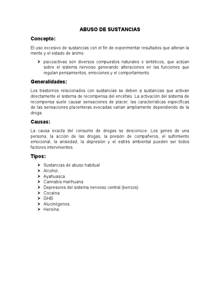 Abuso de Sustancias: Causas y Prevención | PDF