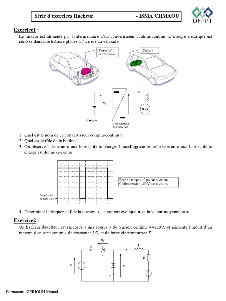 3 Exercices Hacheur | PDF | Puissance (physique) | Grandeur physique
