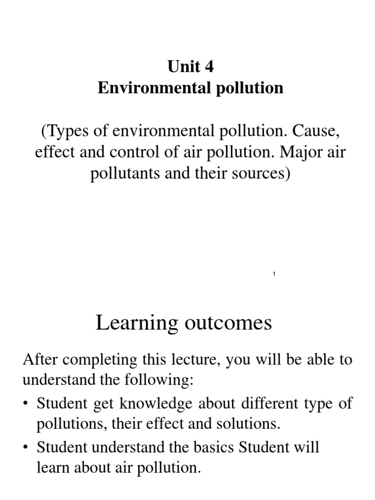 Unit 4 Environmental Pollution and Control | Download Free PDF ...