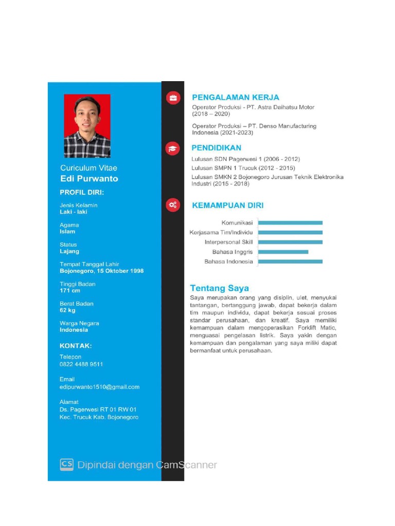 CV Dan Berkas Edi Purwanto | PDF