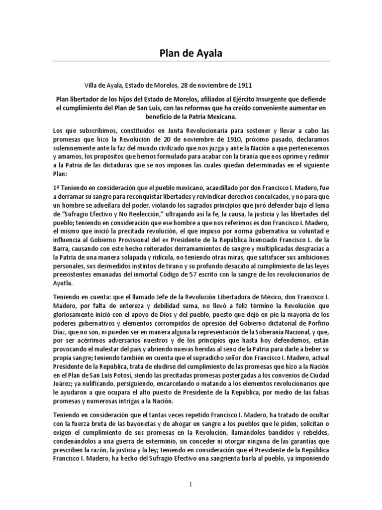 Plan de Ayala | PDF | México | República