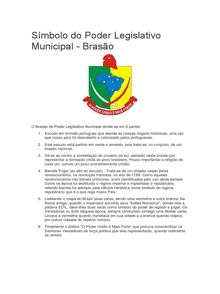 Símbolo Do Poder Legislativo Municipal - 223T | PDF